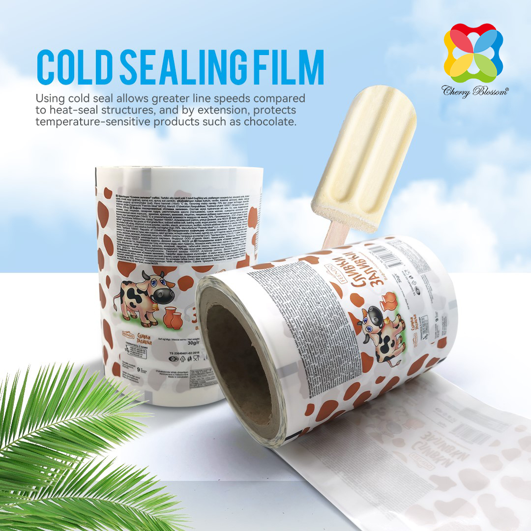 China cold seal film OPP CPP Plastic Cold Seal Chocolate Biscuit Rolls Films Packing For Flow ...