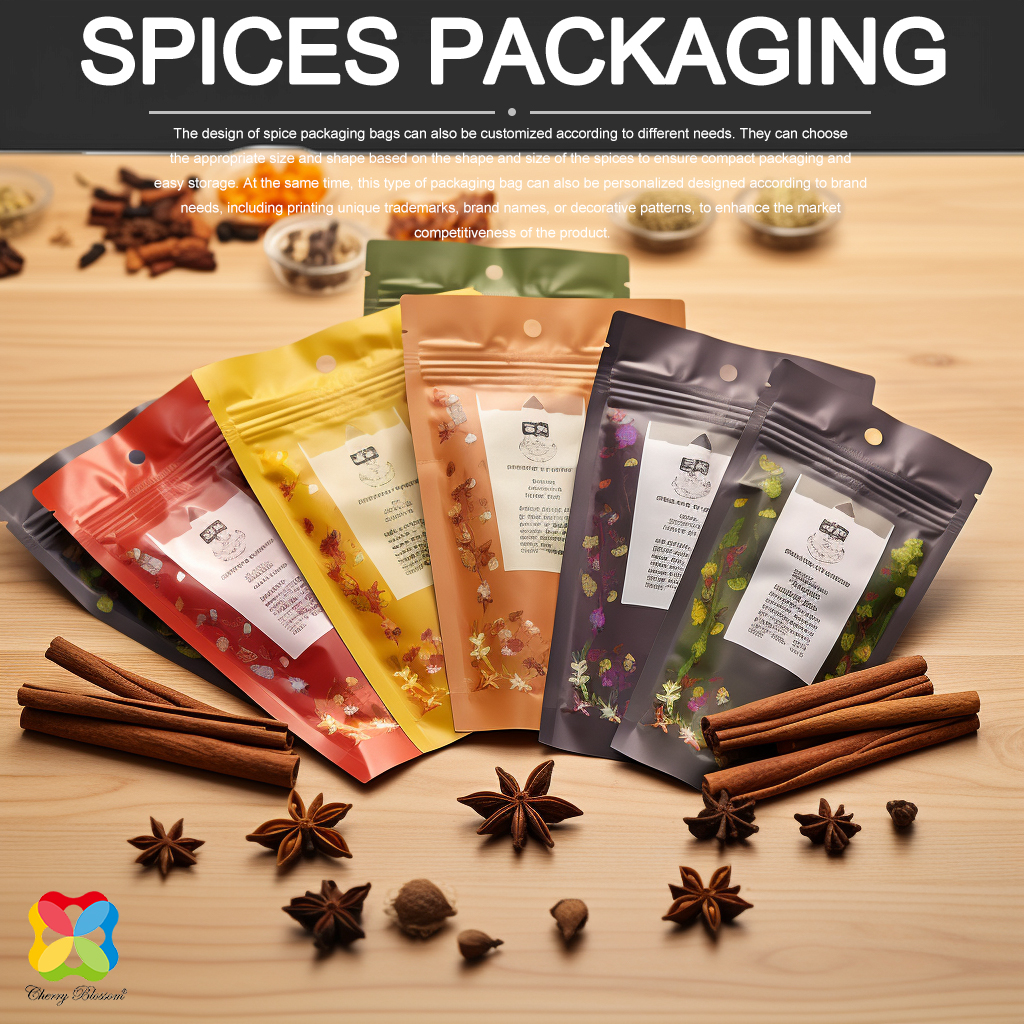China spice packaging bag Customizable three side seal food packaging ...